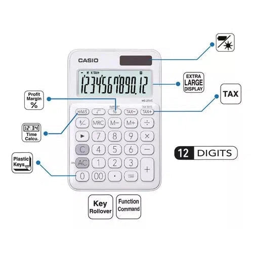 Calculadora De Escritorio Casio My Style Ms-20uc 12 Dígitos