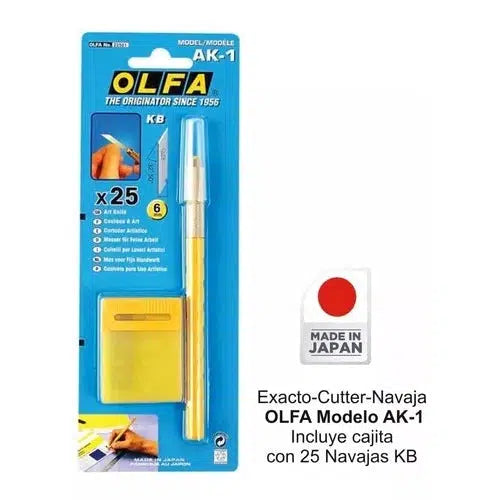 Cortador Cutter Olfa Ak-1 Artístico 25 Cuchillas 6 Mm
